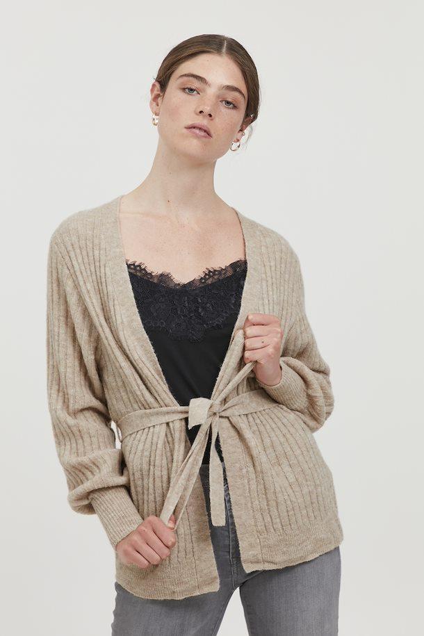 Natural Knitted cardigan from Ichi – Buy Natural Knitted cardigan from ...